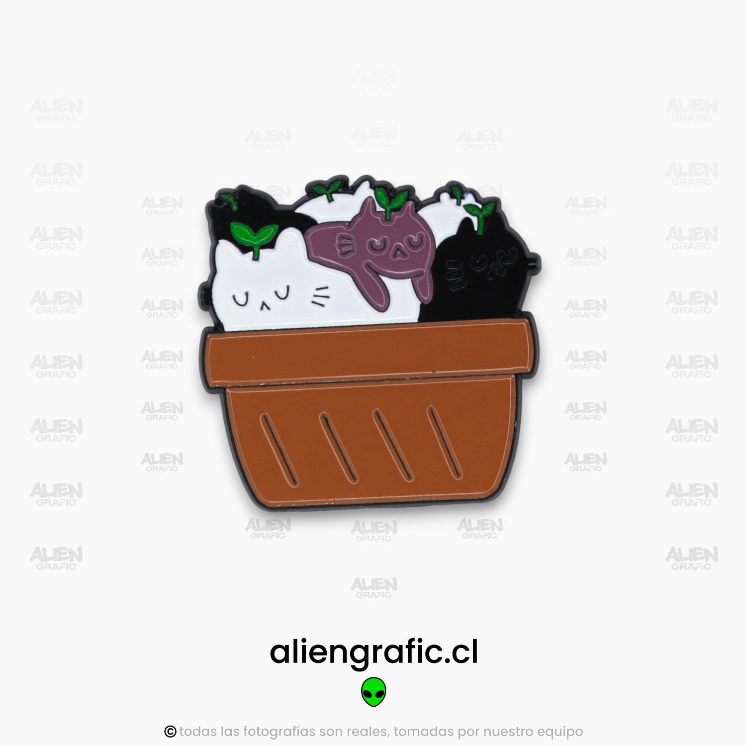Pin Gatos Planta – Aliengrafic